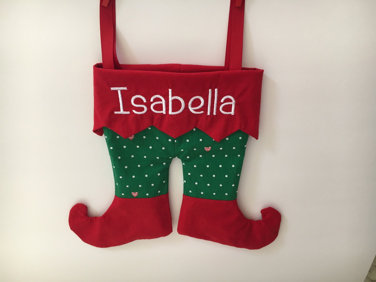Elf Stocking-elf Pants-embroidered Stocking-personalized - Etsy