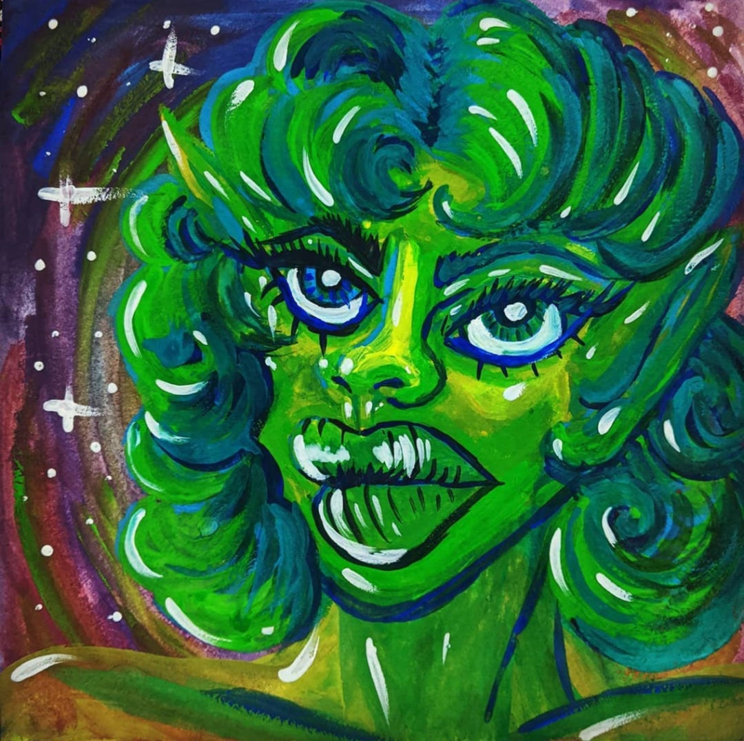 Cosmic Elf - Original Gouache Painting - Etsy