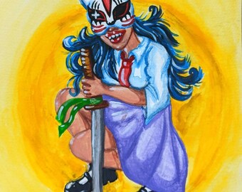 Art Print From Original Gouache Painting Chilling Panther - Etsy