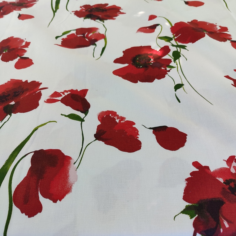 Red Poppies Fabric - Etsy