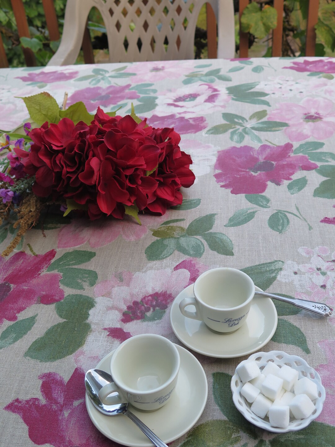 Extra Long Tablecloth or Short Rectangular. Wipeable. Cotton Coated ...