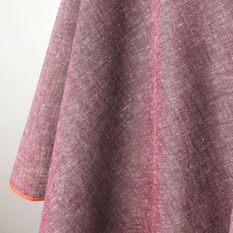 Sustainable Handwoven Cotton Sewing Fabric, Red, Multi-colour Flecks ...