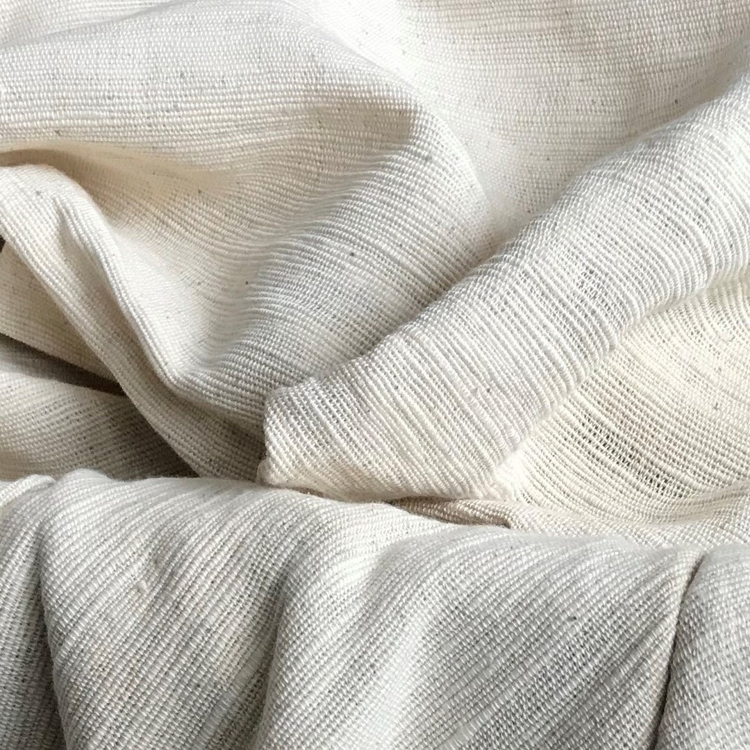 Handspun Handwoven Cotton, Chunky Texture Fabric, Natural, Ready for ...