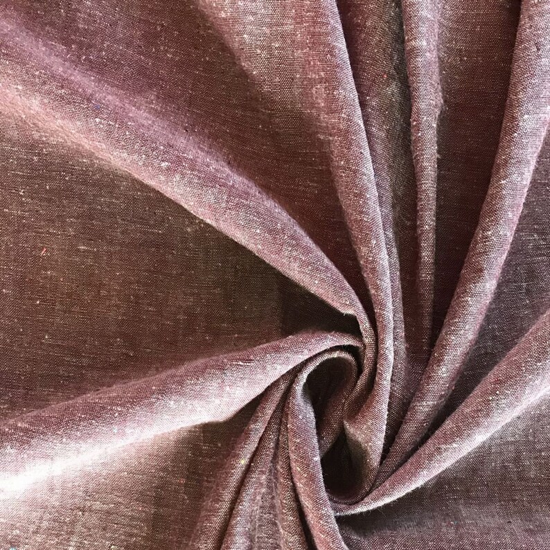 Sustainable Handwoven Cotton Sewing Fabric, Red, Multi-colour Flecks ...
