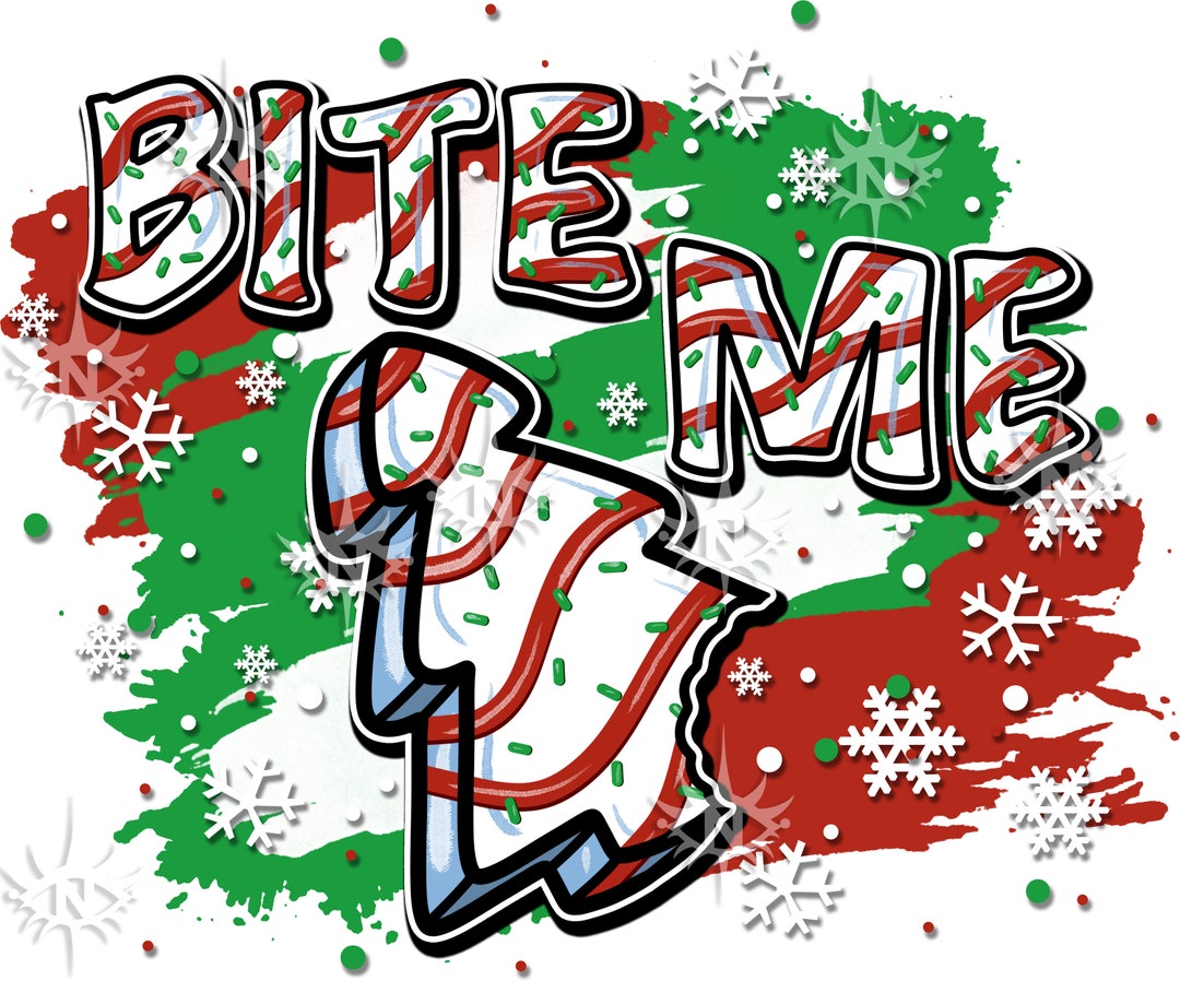 Christmas Tree Snack Sublimation Png, Bite Me, Merry Christmas, PNG ...
