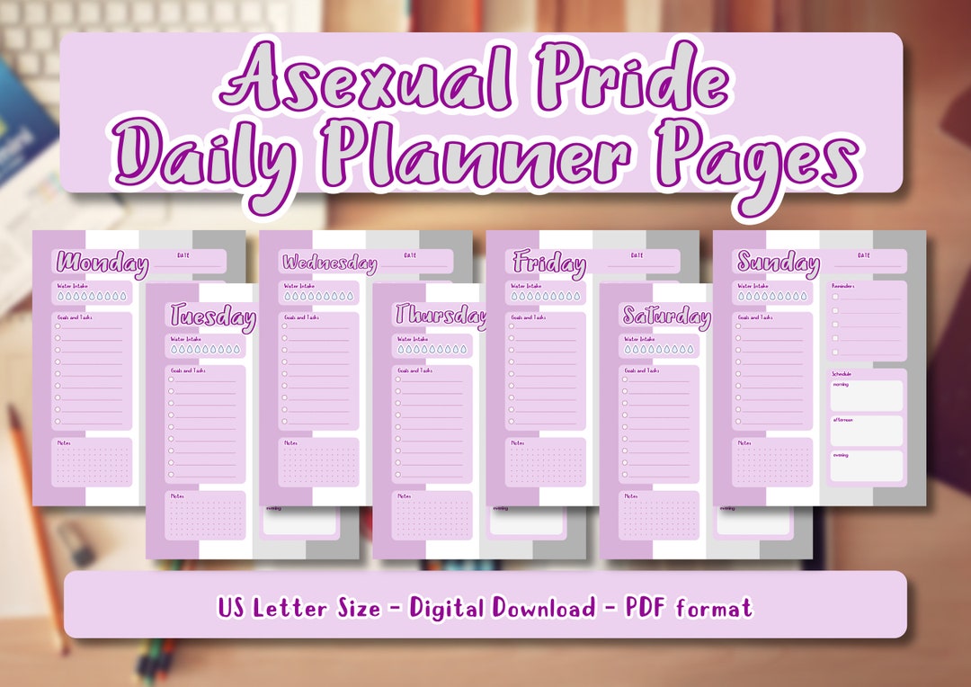 Asexual Flag Printable Daily Pride Planner Pdfs - Etsy