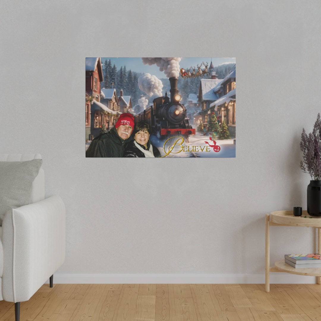 Christmas Express Train Customized Photo Matte Canvas, Stretched, 0.75 ...