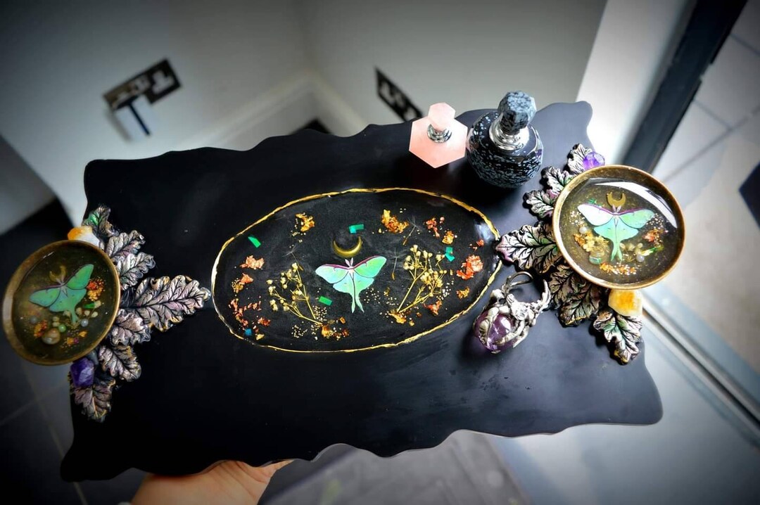 Wiccan,altar Tool ,whimsical Fairy Altar Piece,hand Made Resin Tray ...