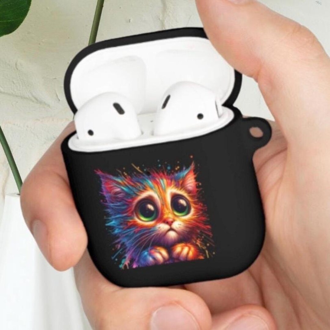 Gen 1 and 2 AirPod Case Paint Drip Kitty - Etsy
