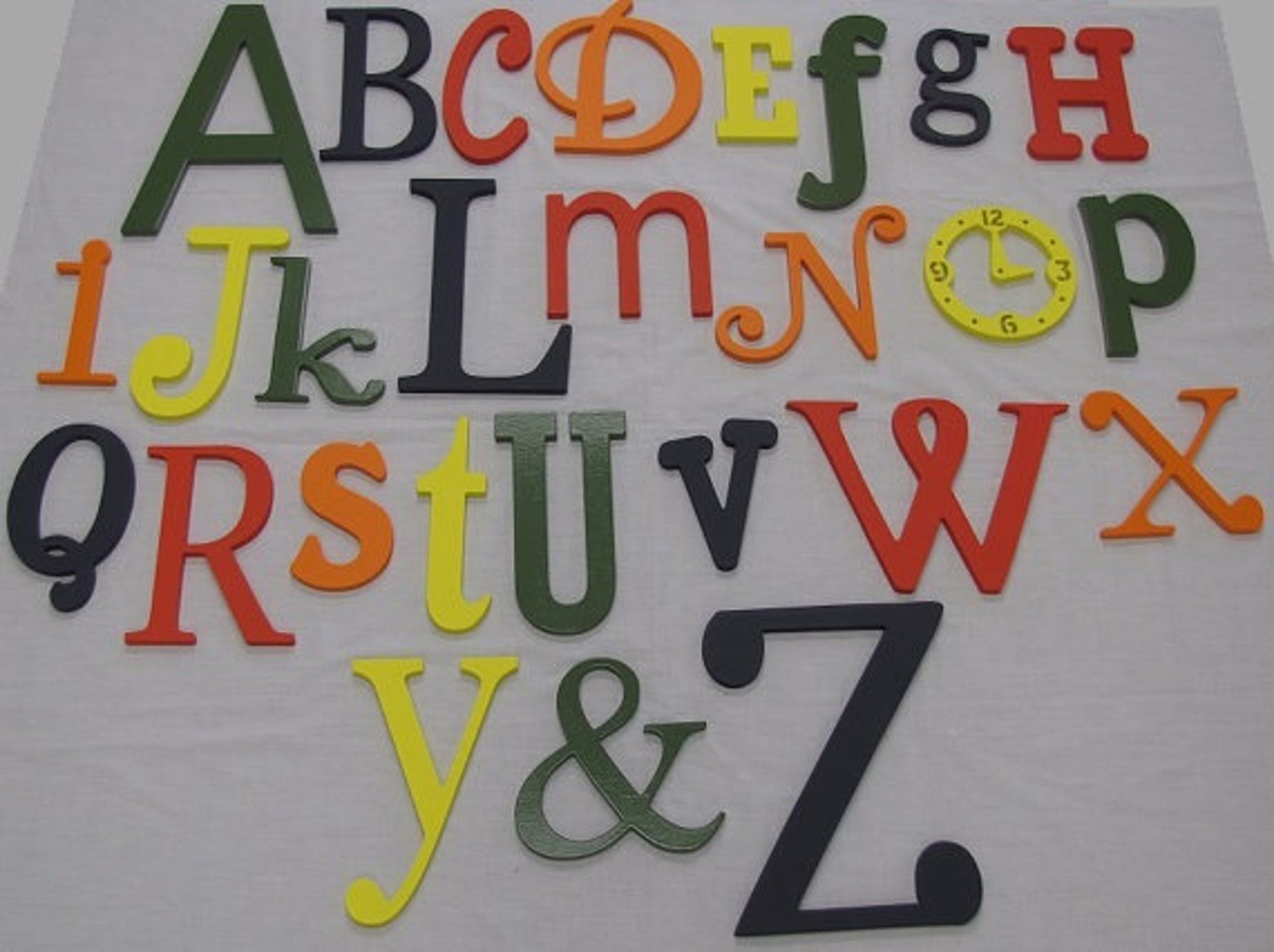 PAINTED Wooden Wall Hanging Alphabet Set Wooden Wall Letters | Etsy