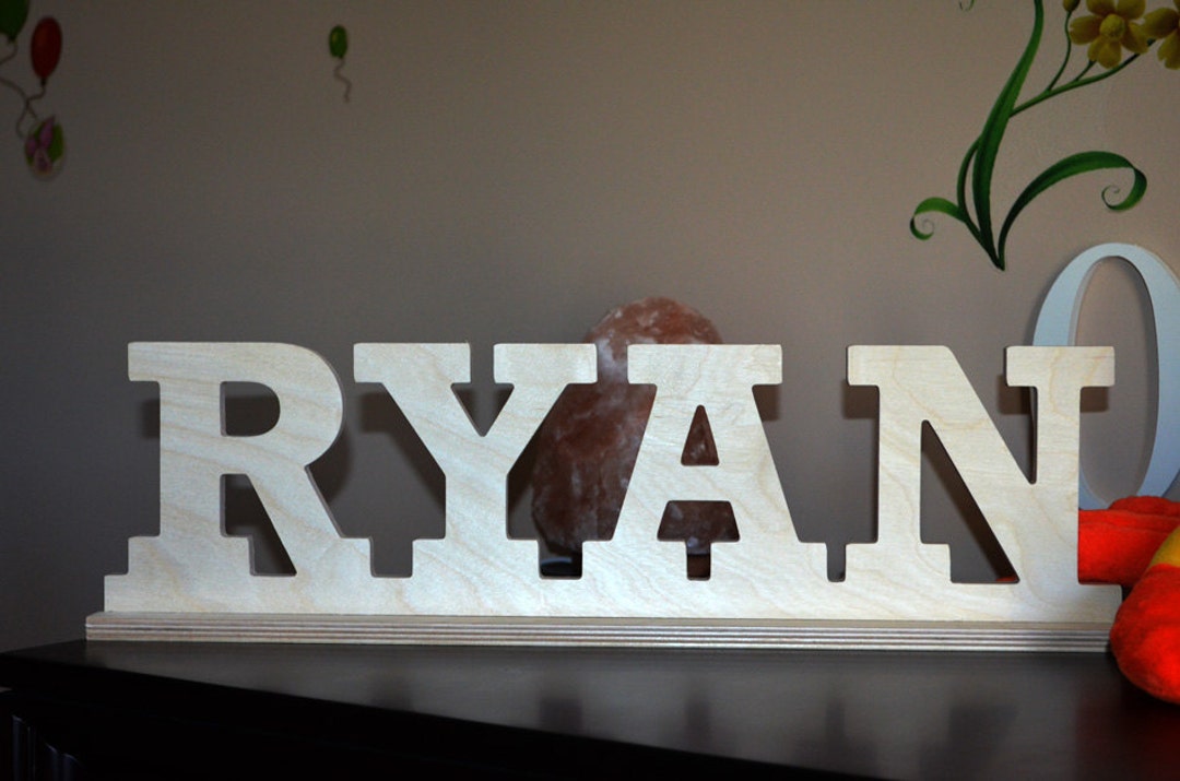 Wooden Name Sign - Wood Word Sign - Custom Word Sign - Free Standing ...