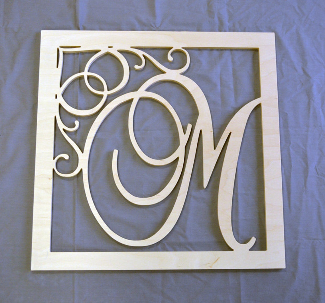 24 Large Wooden Letters with square border Wall Hanging | Etsy