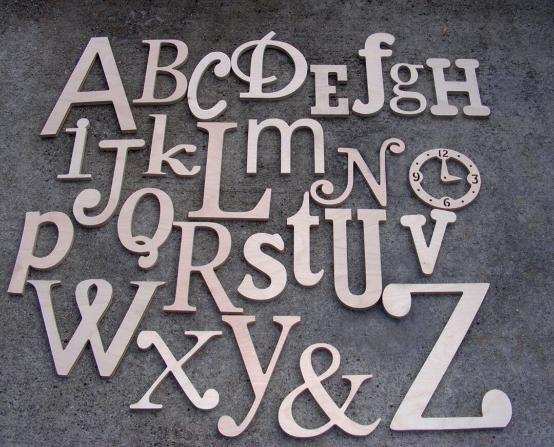 Unfinished Wooden Alphabet Set - Wooden Letter- Alphabet Wall - DIY ...