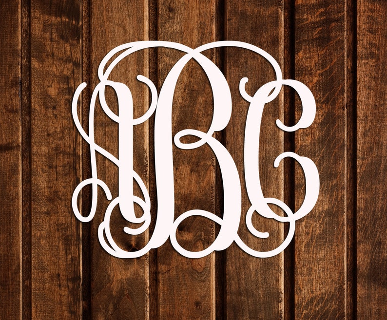 Vine Script Monogram Wooden Monogram Wall Hanging nursery - Etsy