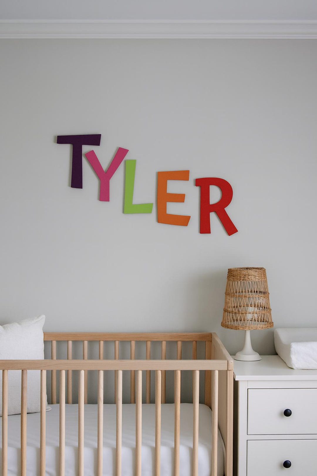 Personalized Nursery Name Wall Letters - Above Crib Decor Sign - Wood ...
