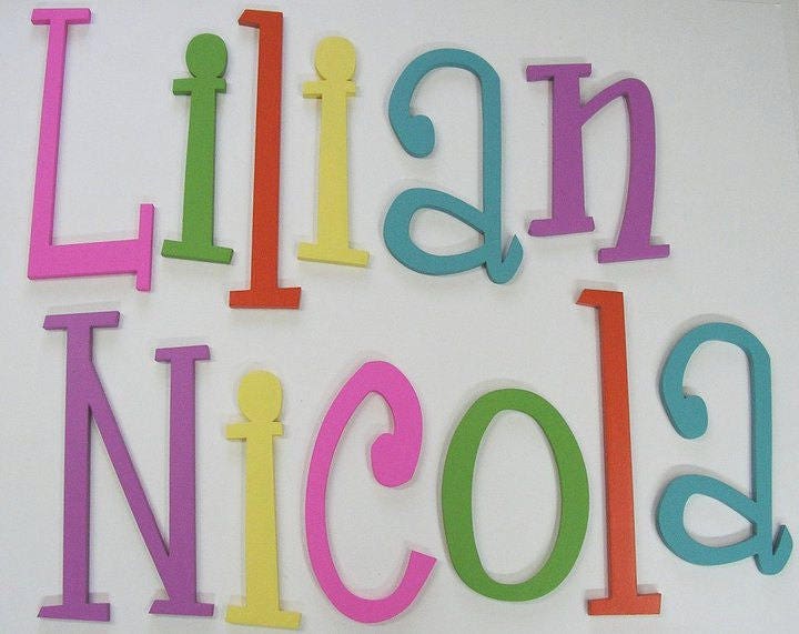 Wooden Letters for Wall, Custom Wooden Name Sign, Custom Name Painted ...