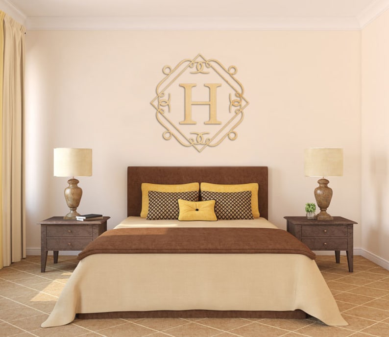 Extra Large Wall Sign Art, Rustic Wall Decor, Wooden Initials in ...