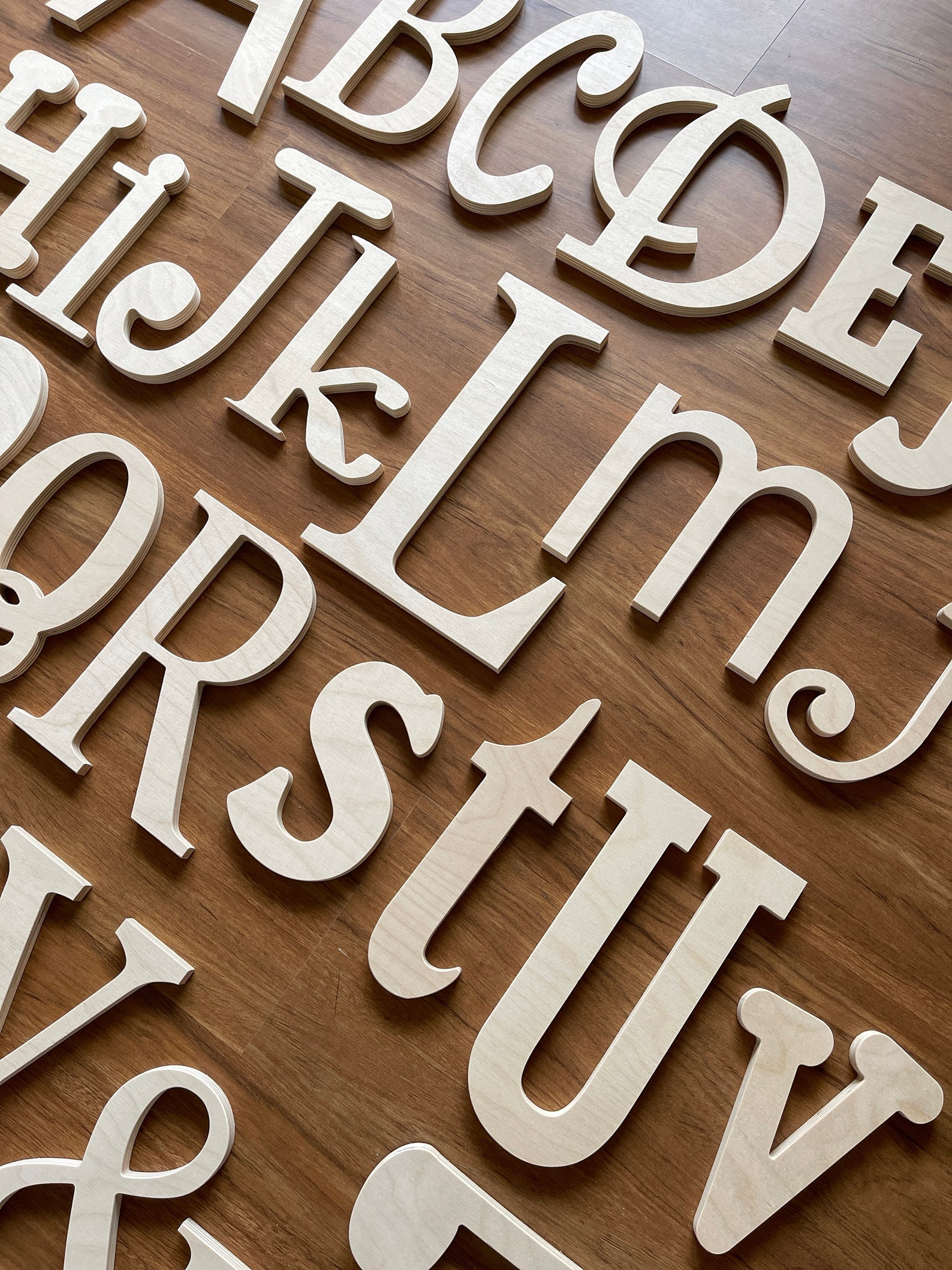 Wooden Alphabet Letters Cutout Set unpainted Wooden Letter - Etsy