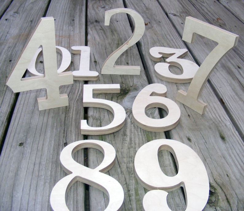 Number Set - PAINTED Wooden Number Set Unfinished Numbers 0-10 Wood ...
