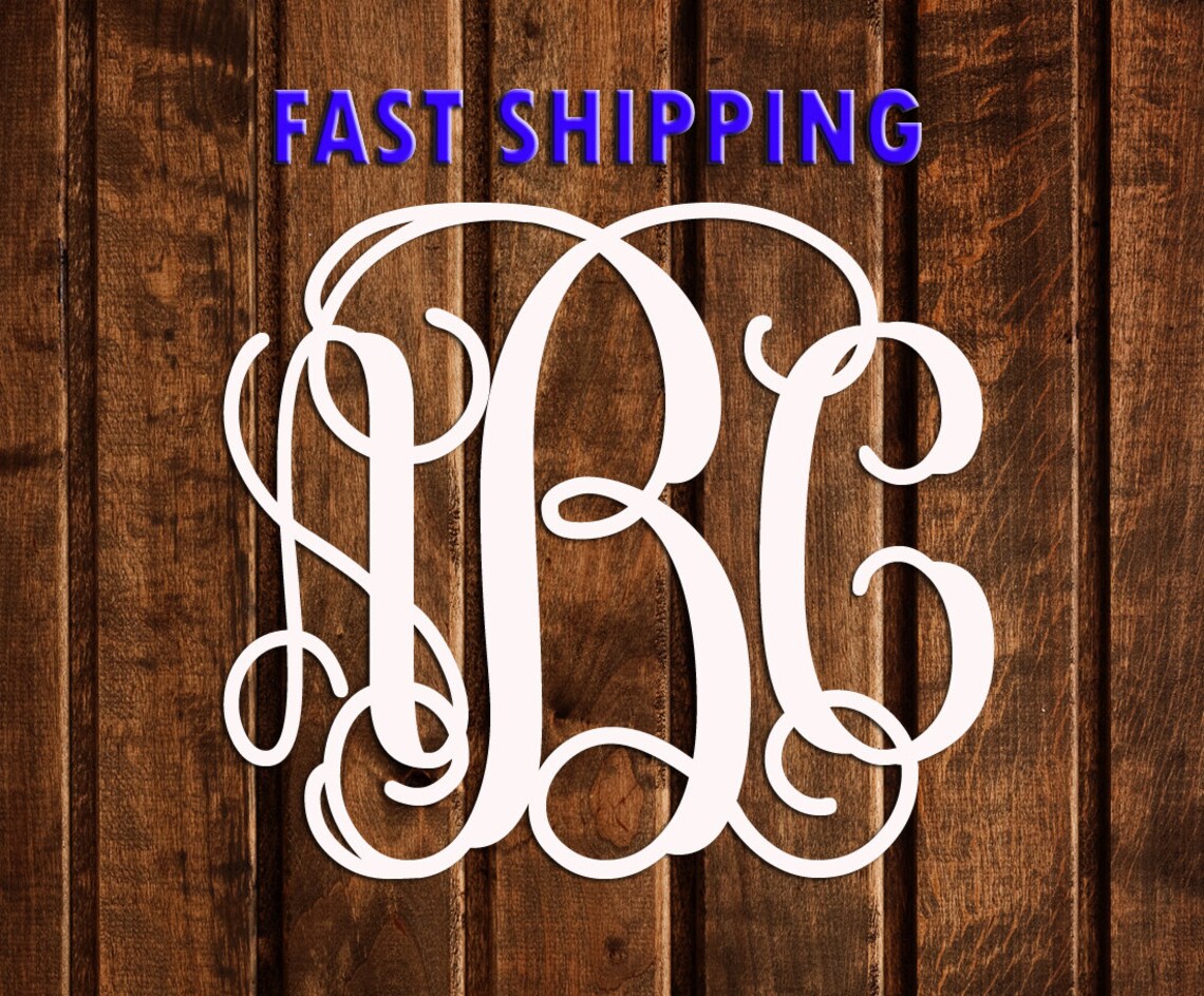 Vine Script Monogram- Wooden Monogram- Wall Hanging -nursery Monogram ...