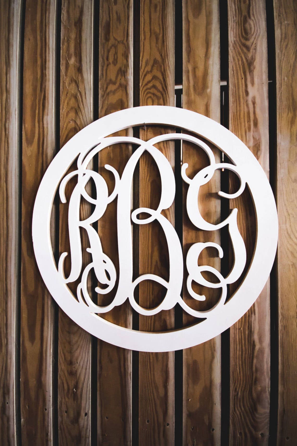 Wooden Monogram Door Decor Unpainted Family Monogram - Etsy