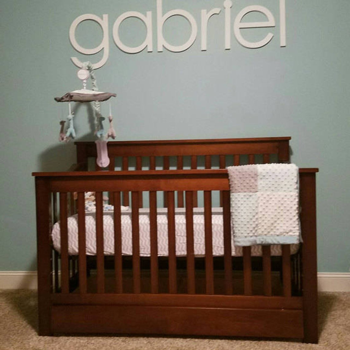 Large Wooden Wall Letters - Baby Nursery Name - Wall Hanging - Nursery ...