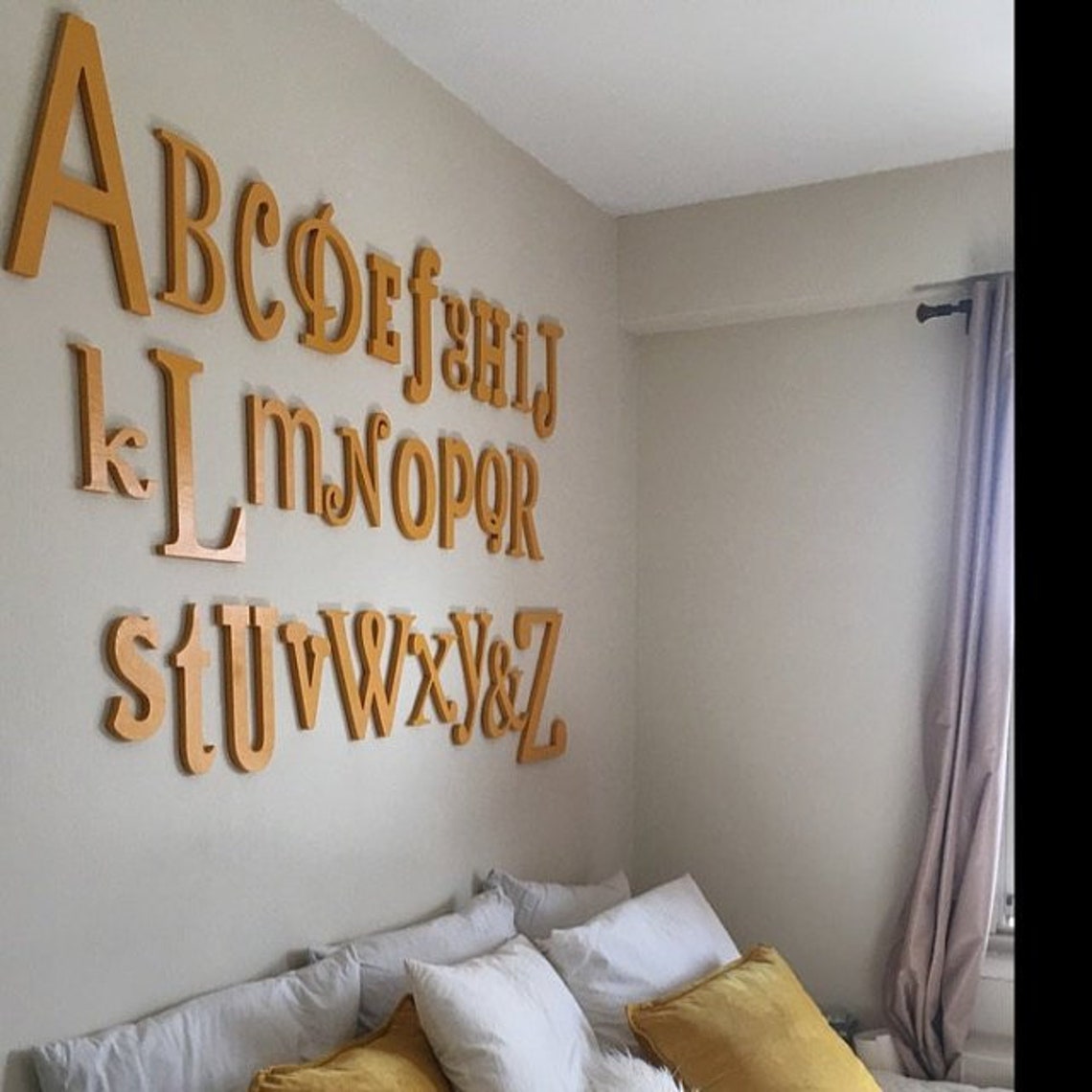 PAINTED Wooden Wall Hanging Alphabet Set Wooden Wall Letters - Etsy