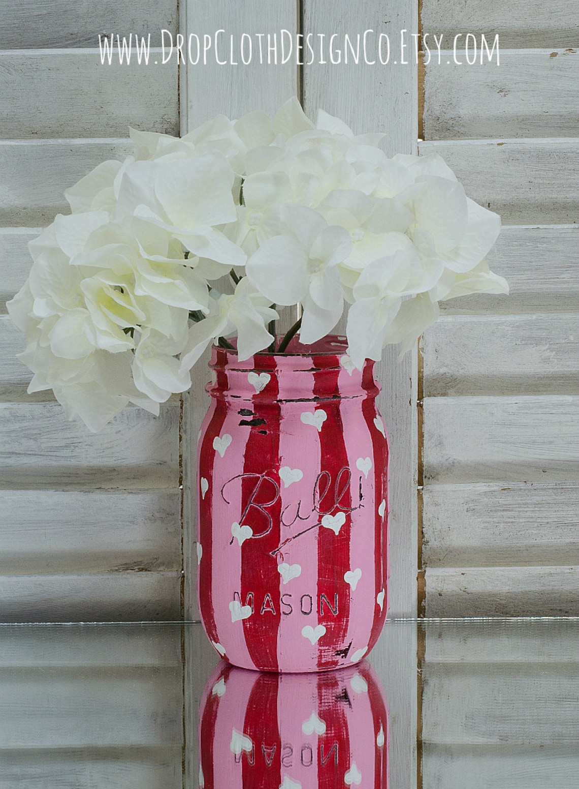 Valentine's Painted Mason Jars Hearts Painted Mason Jars - Etsy