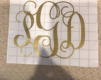 Split Letter Monogram Personalized Name Decal Corkcicle - Etsy