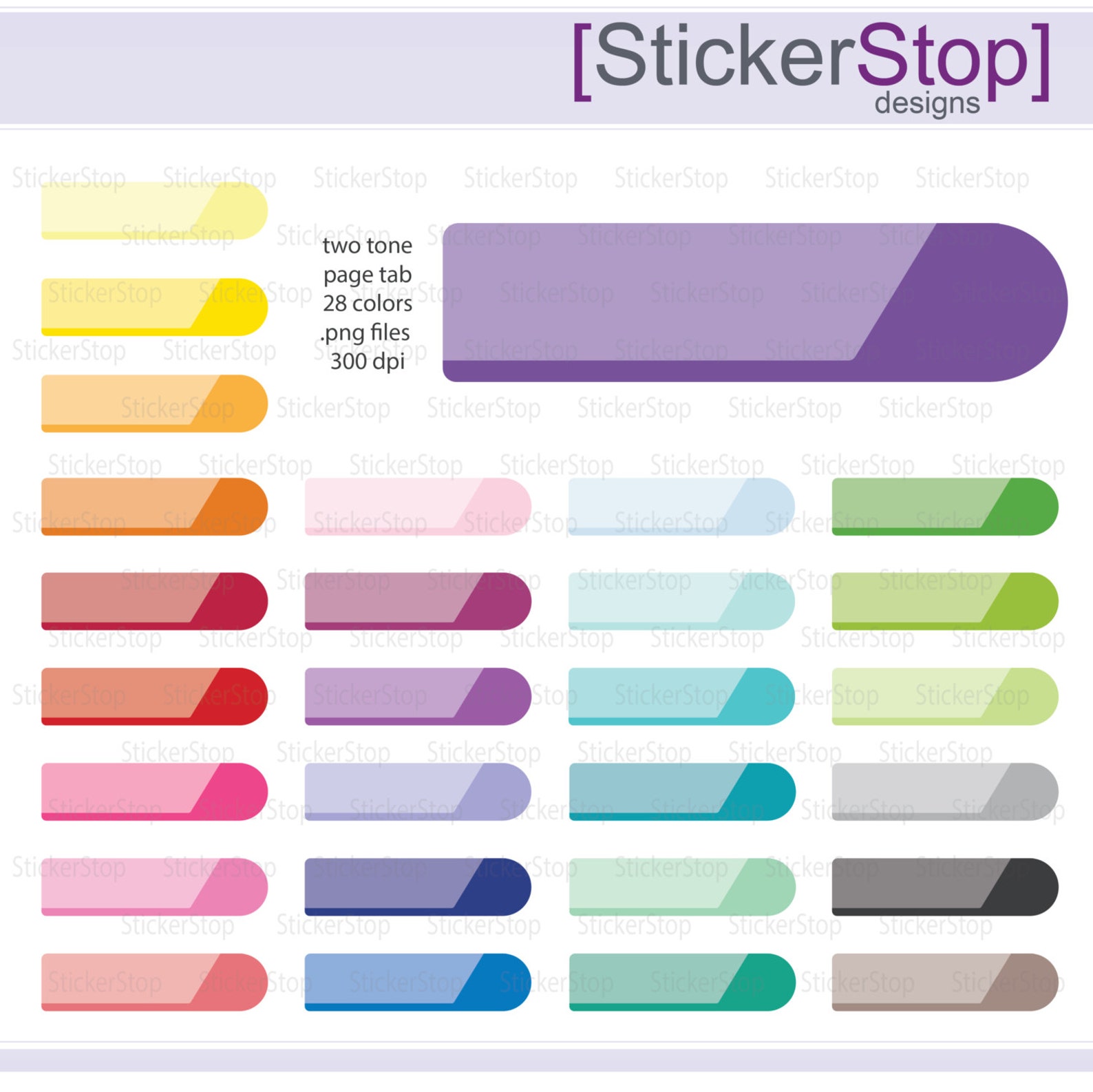Two Tone Headers Page Flag Digital Clipart - Instant Download PNG Files ...