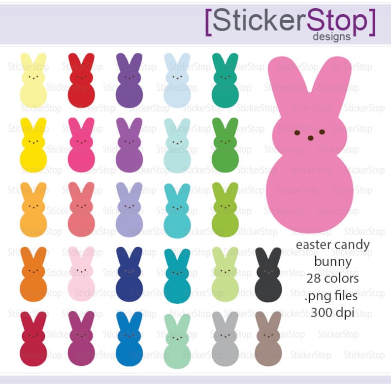 Easter Candy Bunny Images 28 PNG Digital Clipart - Instant Download ...