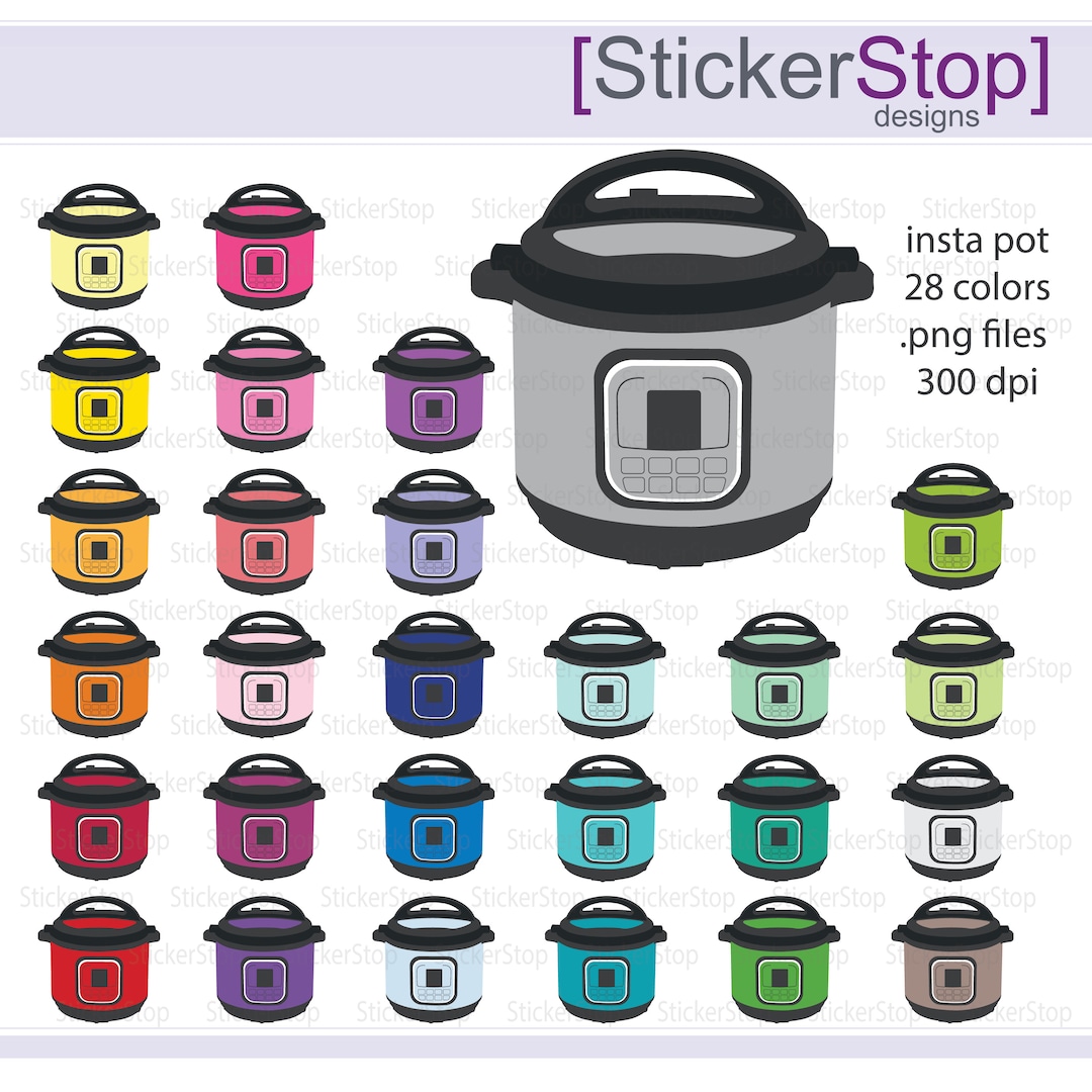 Instant Pot Clipart 29 Colors, PNG Digital Clipart - Instant Download ...