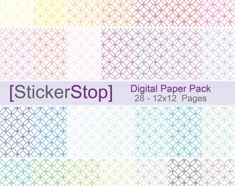 Striped Digital Paper Set in 28 Rainbow Colors Instant | Etsy