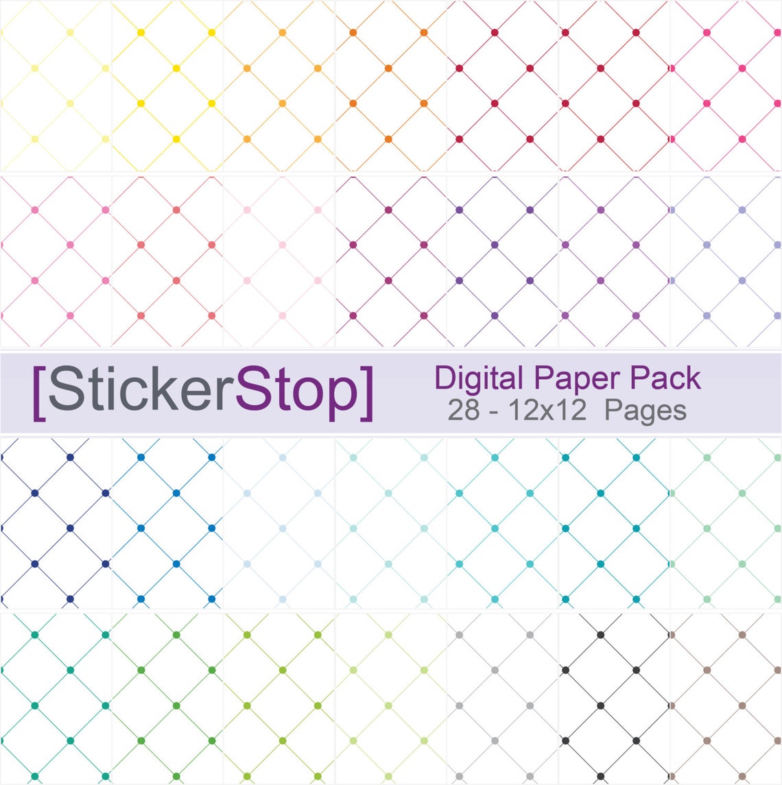 Tufted Dots Digital Paper Set in 28 Rainbow Colors Instant - Etsy