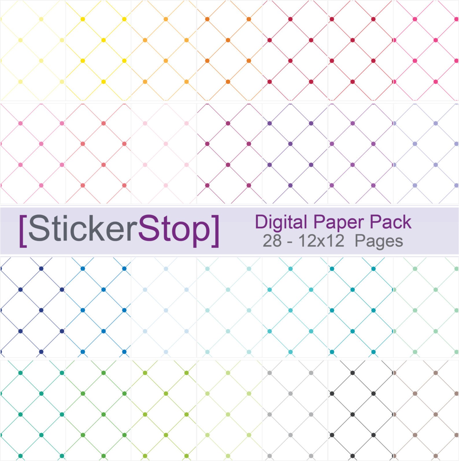 Tufted Dots Digital Paper Set in 28 Rainbow Colors Instant - Etsy