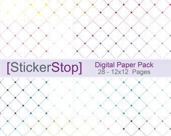 Striped Digital Paper Set in 28 Rainbow Colors Instant | Etsy