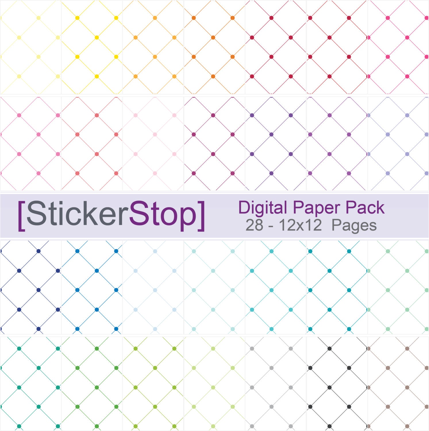 Tufted Dots Digital Paper Set in 28 Rainbow Colors Instant - Etsy