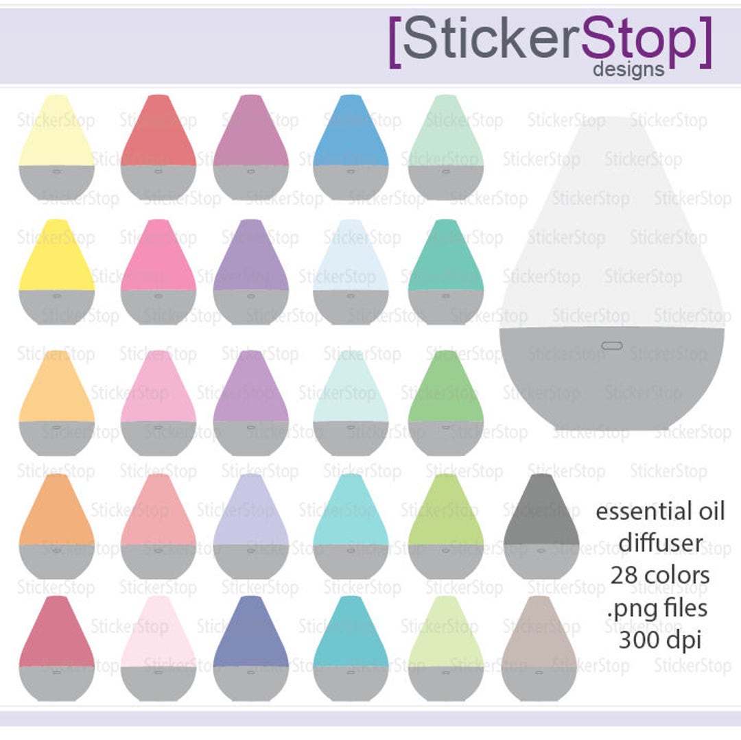 Essential Oils Diffuser Clipart 28 Colors, PNG Digital Clipart ...