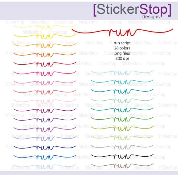 Run Script Icon Digital Clipart in Rainbow Colors - Instant download ...