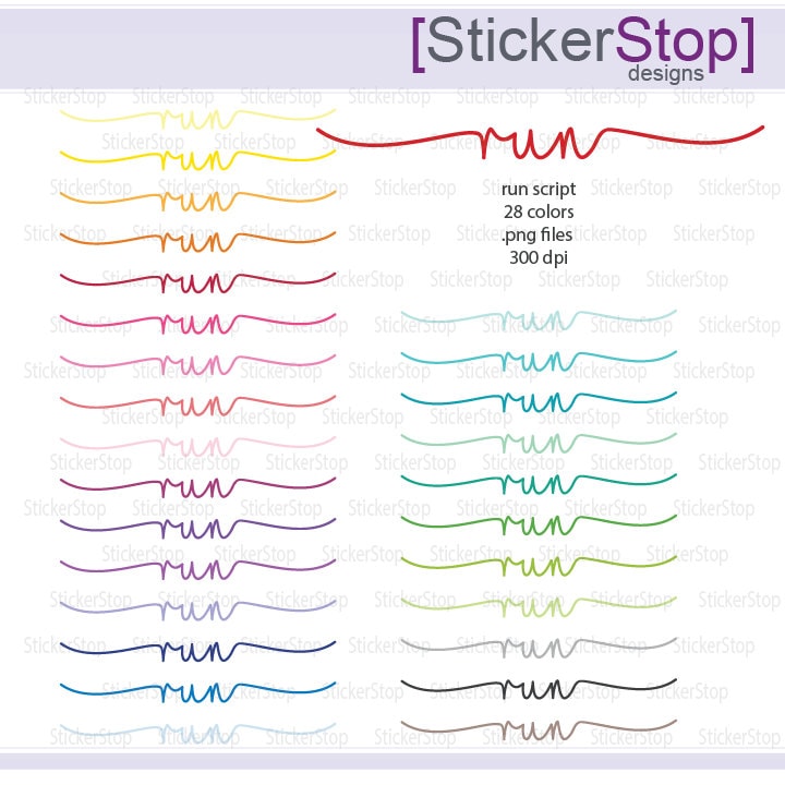 Run Script Icon Digital Clipart in Rainbow Colors Instant Download PNG ...