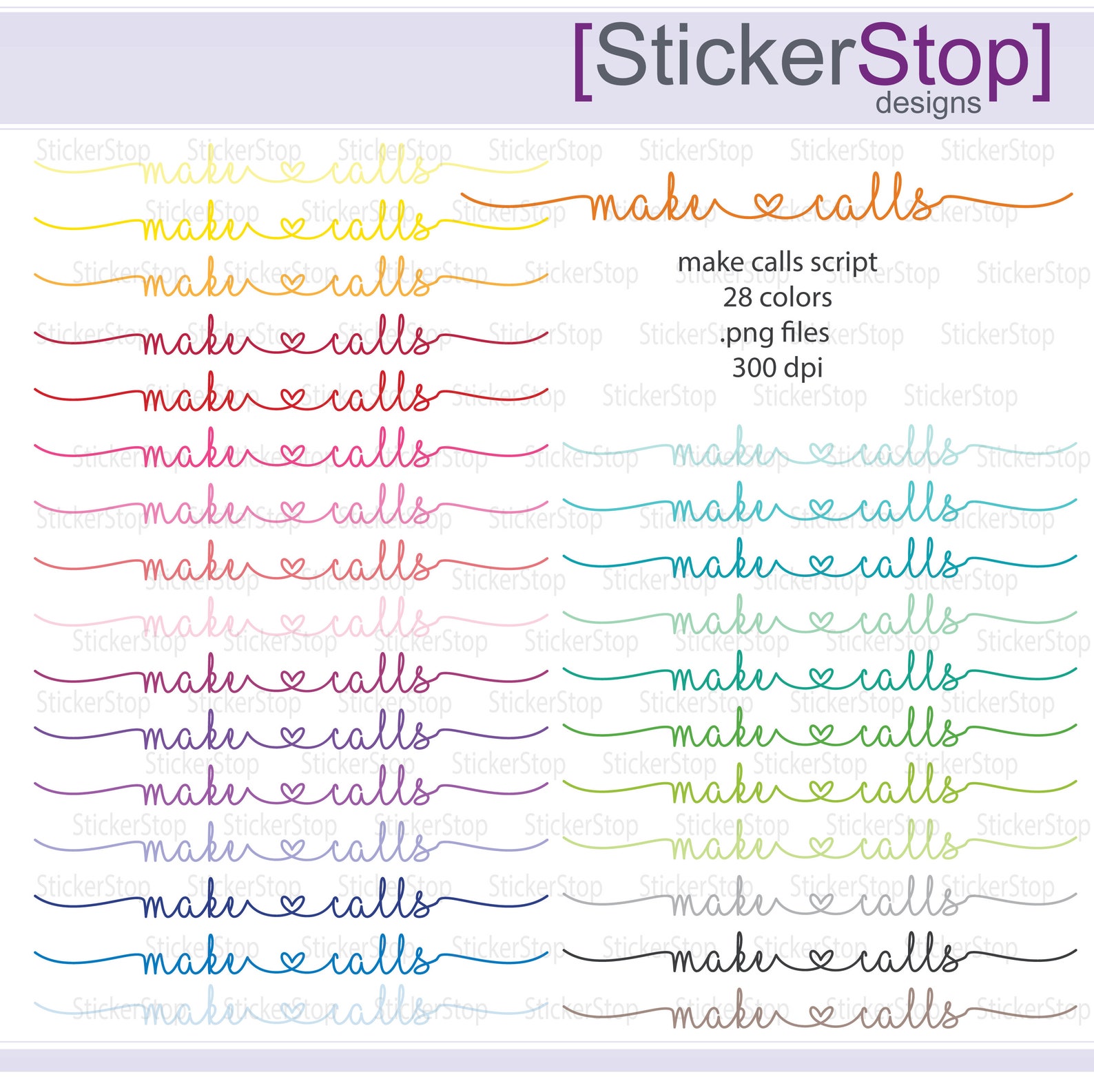 Make Calls Script Icon Digital Clipart in Rainbow Colors - Etsy