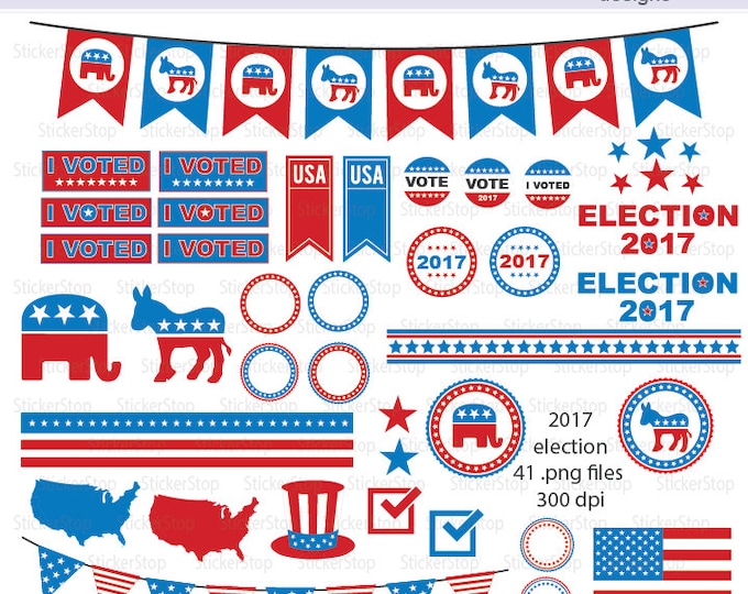 2017 Election Digital Clipart - Instant Download PNG Files - Etsy
