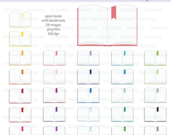 Reading Open Book Digital Clipart Instant Download PNG Files | Etsy