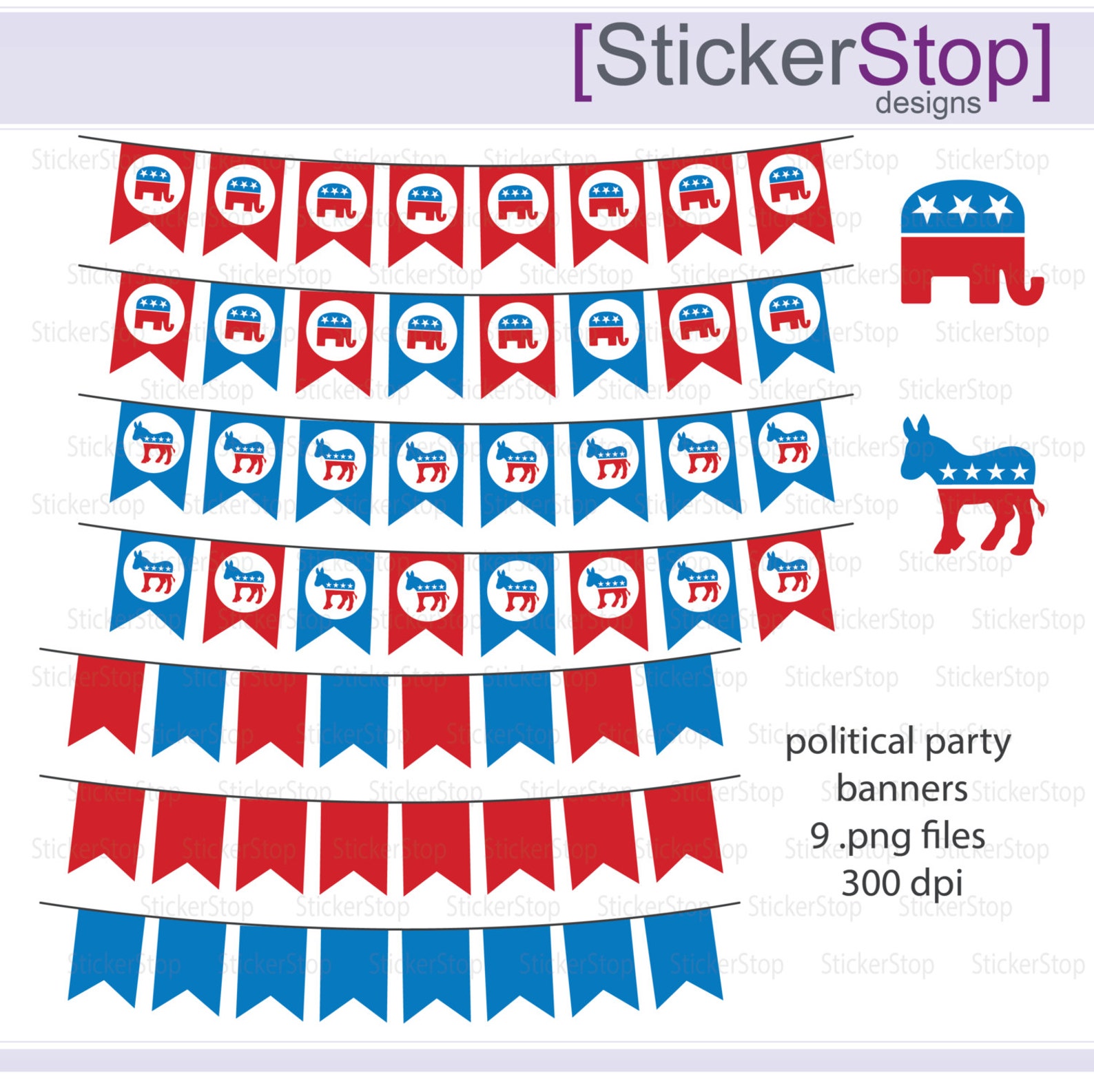 Political Parties Banners Digital Clipart - Instant Download PNG Files ...