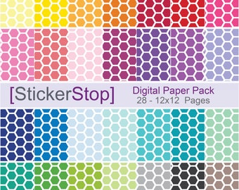 Striped Digital Paper Set in 28 Rainbow Colors Instant | Etsy