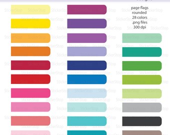 Color Block Page Flags Digital Clipart Instant Download PNG | Etsy