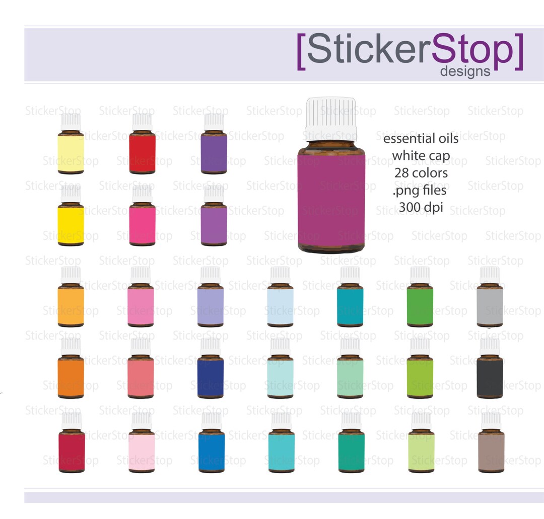 Essential Oils Clipart 28 Colors, PNG Digital Clipart - Instant ...