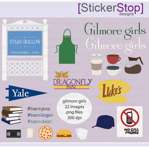 Gilmore Girls Digital Clipart Set Instant Download Png Files Etsy