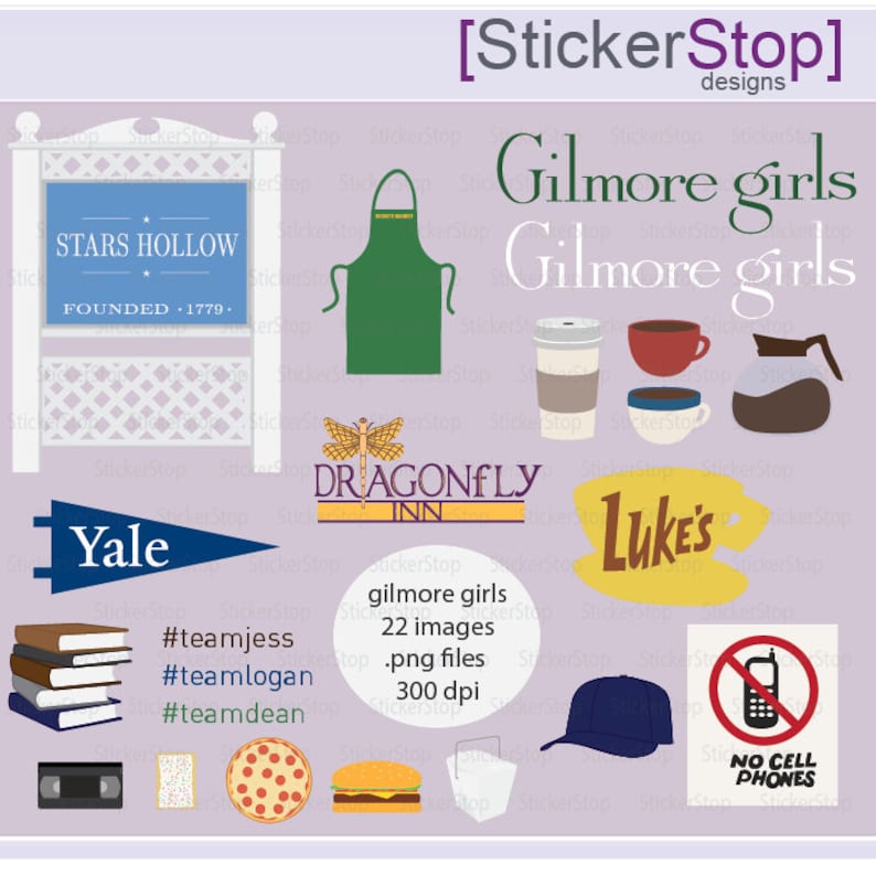 Gilmore Girls Digital Clipart Set Instant download PNG files | Etsy Gilmore Girls Digital Clipart Set Instant download PNG files | Etsy