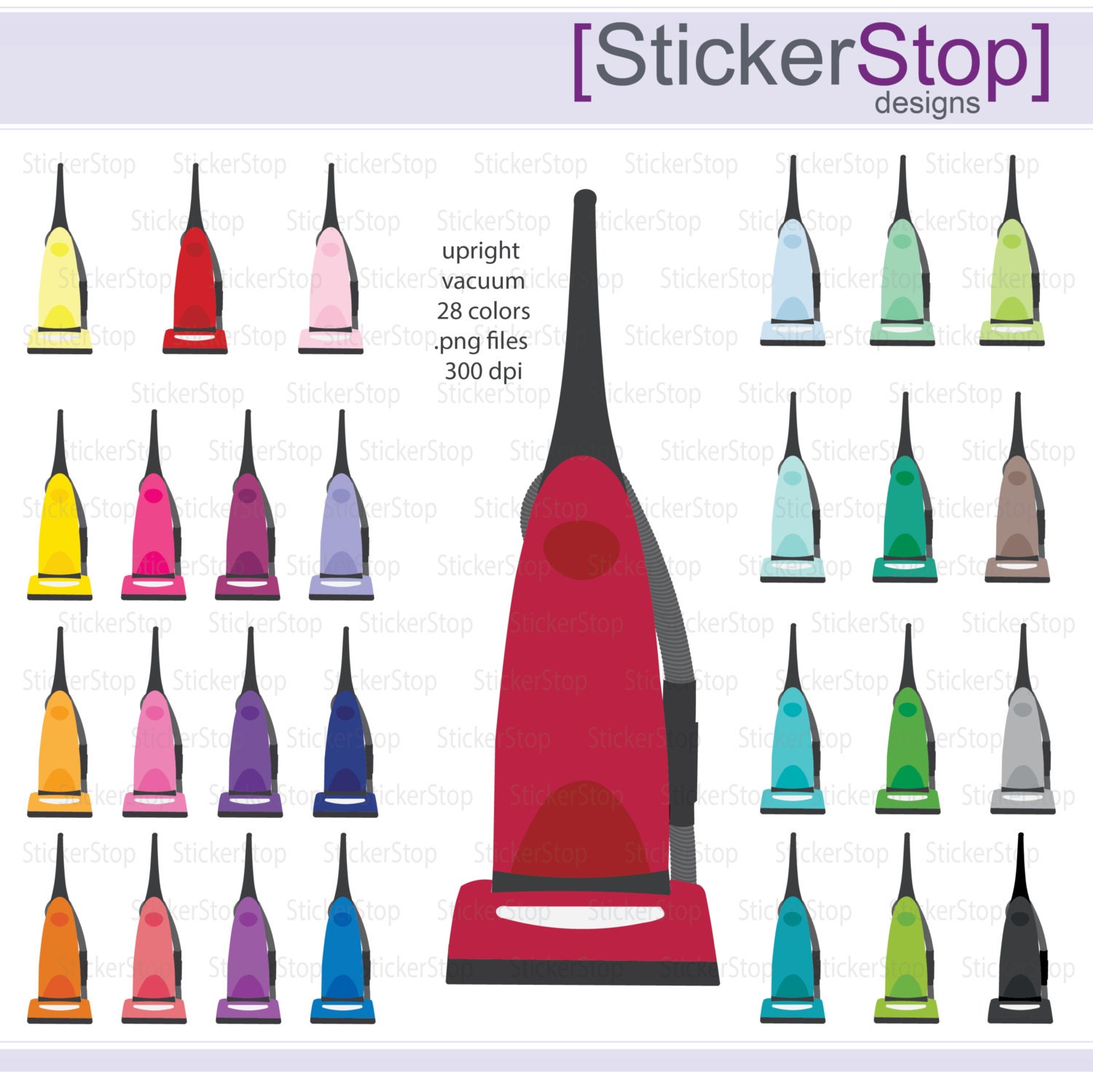 Upright Vacuum Cleaner Digital Clipart - Instant Download PNG Files - Etsy